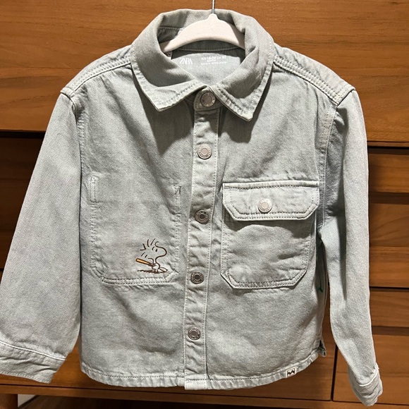 Zara | Jackets & Coats | Zara Peanuts Lightweight Denim Jacket | Poshmark